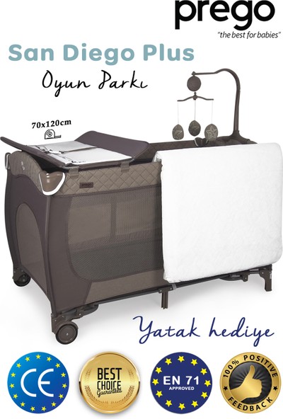 Prego San Diego Oyun Parkı 70 x 120 cm 8029 - Yatak Prego San Diego Oyun Parkı 70 x 120 cm 8029 - Yatak