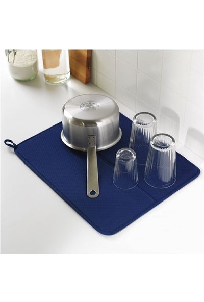 Ikea Nysköljd Koyu Mavi Bulaşık Kurutma Örtüsü 44X36 cm