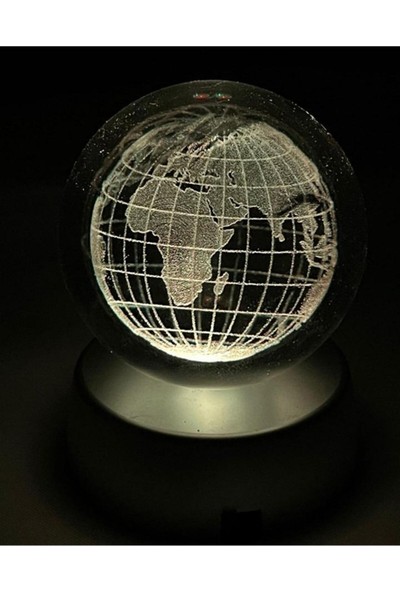Dream Plus Dünya Haritası Işıklı Cam Küre