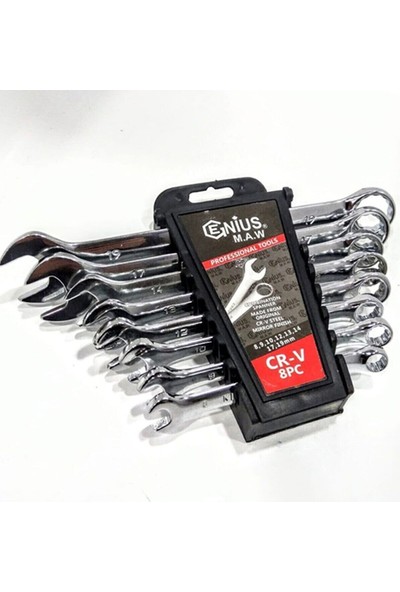 Genius 8 Parça Kombine Düz Yıldız Anahtar Takımı 8X19 mm