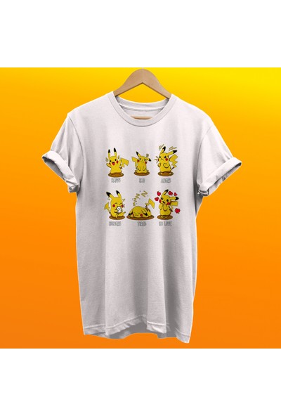Remonz Pikachu Duygu Durumları Baskılı %100 Pamuk Oversize T-Shirt Remonz Pikachu Duygu Durumları Baskılı %100 Pamuk Oversize T-Shirt