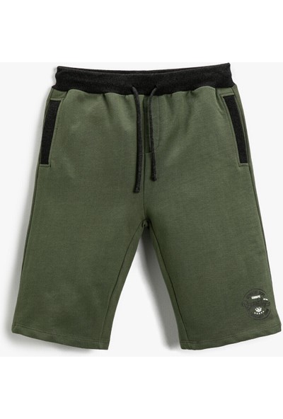 Koton Erkek Çocuk Slogan Baskılı Şort Pamuklu Beli Bağcıklı