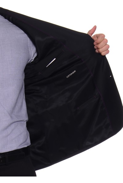 Cotton Bar Polyester Uzun Kollu Siyah Erkek Ceket Cotton Bar Polyester Uzun Kollu Siyah Erkek Ceket