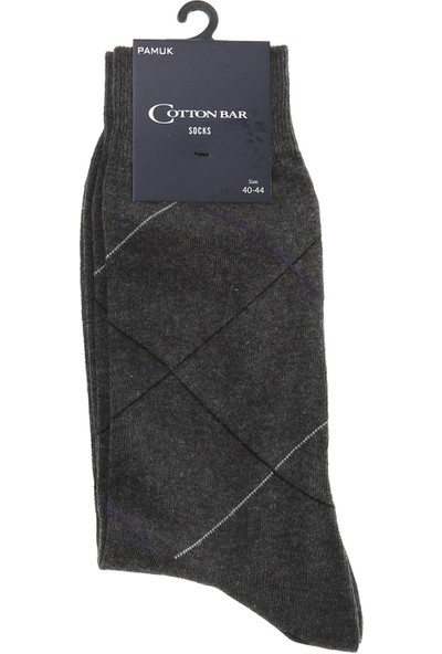 Cotton Bar Antrasit Çorap