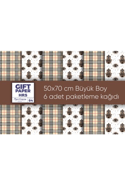 Hrs Karışık Temalı Hediye Paketleme Ambalaj Kağıdı 50 x 70 cm
