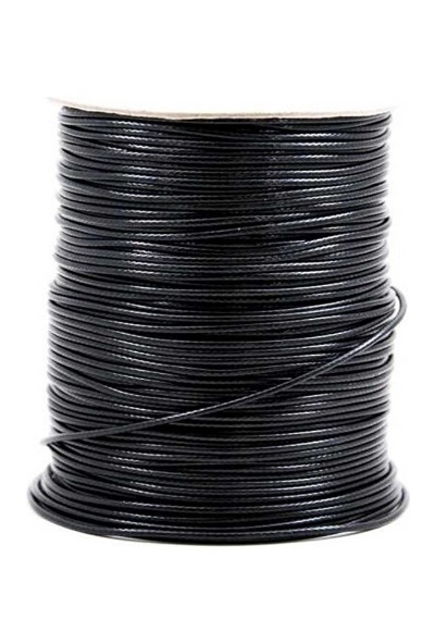 Sıbyl 85 Metre Siyah Balmumu Suni Deri Kolye Ipi