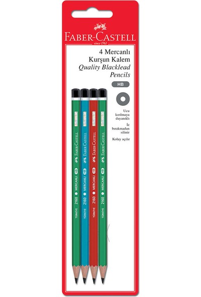 Faber-Castell Mercanlı Kurşun Kalem 4'lü Faber-Castell Mercanlı Kurşun Kalem 4'lü
