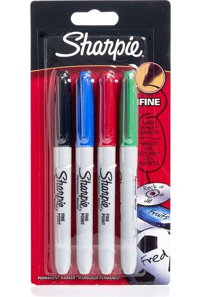 Sharpie Fine Permanent Markör Kalem Standart Renkler 4'lü Sharpie Fine Permanent Markör Kalem Standart Renkler 4'lü