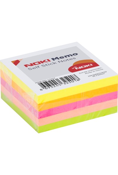 Noki Memo Neon Küp Yapışkanlı Not Kağıdı 250 Yaprak 50 x 50 mm Noki Memo Neon Küp Yapışkanlı Not Kağıdı 250 Yaprak 50 x 50 mm