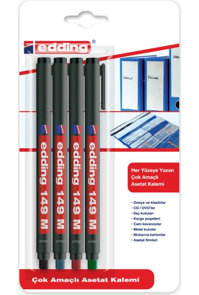 Edding Asetat KALEM149/4'LÜ Krş