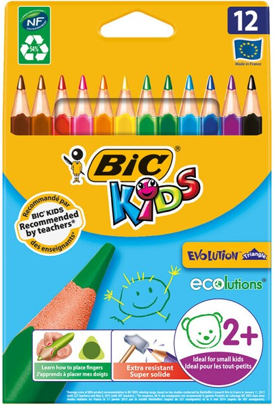 Bic Kids Evolution Üçgen Kuru Boya Kalemi 12'li Bic Kids Evolution Üçgen Kuru Boya Kalemi 12'li