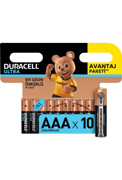 Duracell Ultra Ince Kalem Pil 10'lu Aaa Duracell Ultra Ince Kalem Pil 10'lu Aaa