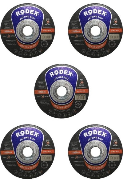 Rodex 115 x 1.0 x 22 Paslanmaz Çelik (Inox) Kesme Taşı 5 Adet Rodex 115 x 1.0 x 22 Paslanmaz Çelik (Inox) Kesme Taşı 5 Adet