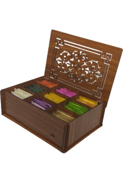 Hüma Doğal Ahşap Çay Kutusu 9 Bölmeli Kapaklı Poşet Bitki Çayı Saklama Kabı (Tea Box) Hüma Doğal Ahşap Çay Kutusu 9 Bölmeli Kapaklı Poşet Bitki Çayı Saklama Kabı (Tea Box)