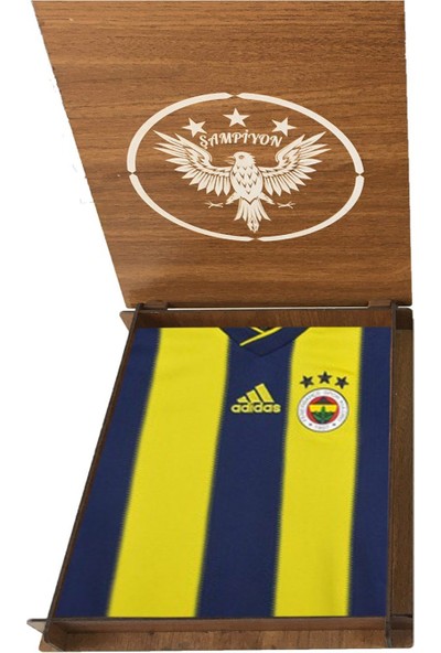 Fenerbahçe Lisanslı Çocuk Efsane Çubuklu Forma Hediye Ahşap Kutulu