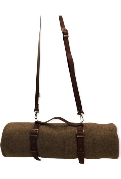 Darkbear Outdoor Yün Battaniye Deri Taşıma ve Omuz Askısı Kemerli