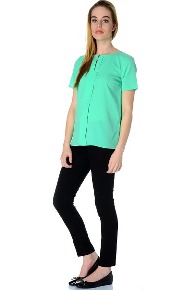 Limon Göğüs Detaylı Bluz