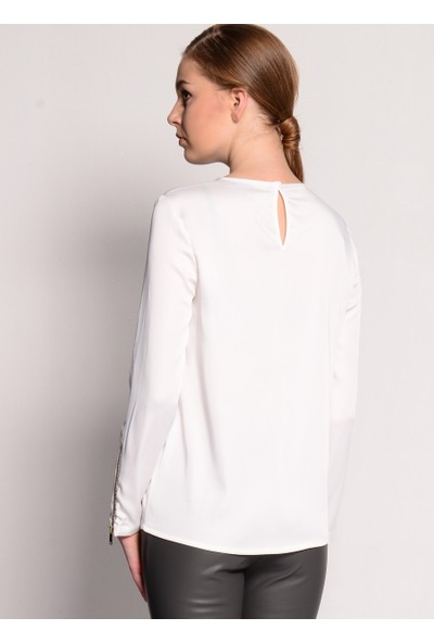 House Of Camellia Bisiklet Yaka Uzun Kollu Koyu Ekru Kadın Bluz House Of Camellia Bisiklet Yaka Uzun Kollu Koyu Ekru Kadın Bluz