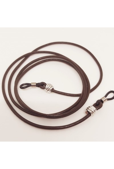 Sibelya Hakiki Deri Kahverengi Gözlük Askısı