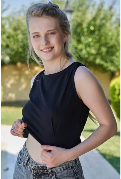 Rennkli Kolsuz Basic Crop - Siyah