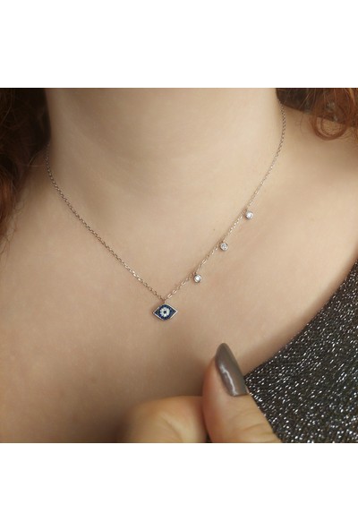 Noia Silver Silver Taşlı Göz Kolye