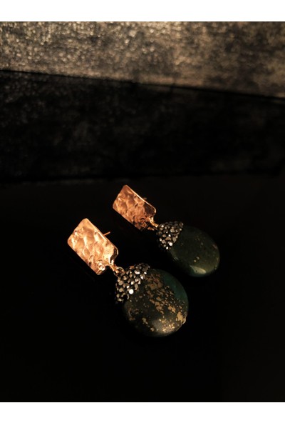 Doğaltaş Kadın Turkuaz Taşı Rose Altın Kaplama Küpe RYL87 Doğaltaş Kadın Turkuaz Taşı Rose Altın Kaplama Küpe RYL87