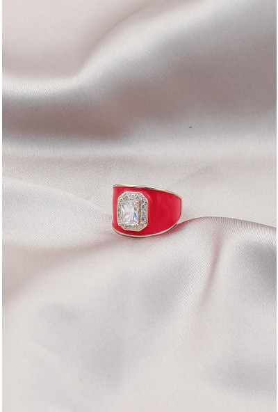 Moco Yeni Sezon Kırmızı Mineli Kristal Taş Detaylı Yüzük Moco Yeni Sezon Kırmızı Mineli Kristal Taş Detaylı Yüzük