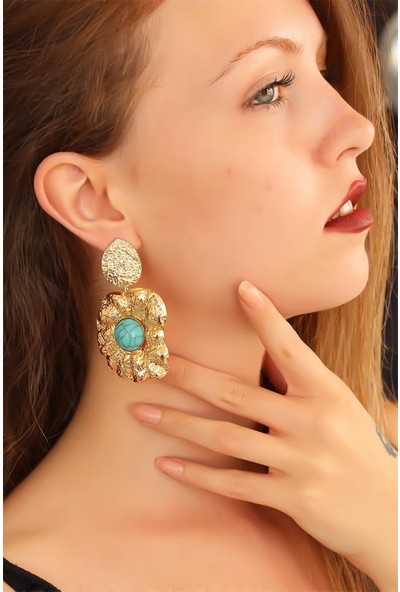 Moco Çiçekli Bayan Sallantı Küpe Moco Çiçekli Bayan Sallantı Küpe