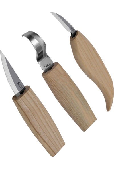 SETA Ahşap Oyma Bıçak Seti 3 Parça Kuksa Kaşık Bıçağı SETA Ahşap Oyma Bıçak Seti 3 Parça Kuksa Kaşık Bıçağı