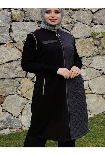 Kadın Önü Yarı Kapitone Detaylı Yelek