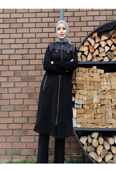 Kadın Omuz Kapitone Detaylı Yelek