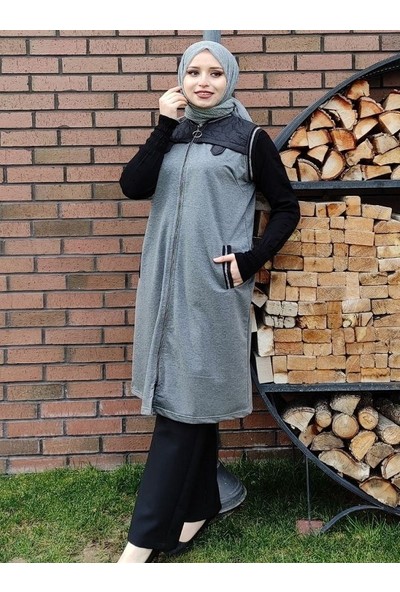 Kadın Omuz Kapitone Detaylı Yelek Kadın Omuz Kapitone Detaylı Yelek