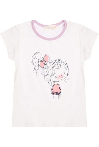 Mammaramma MMG004 Beyaz Baskılı Kız Bebek Tayt