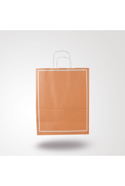 Trend Hediye Sepeti Makaron Somon Büküm Saplı Beyaz Kenar Detaylı Kağıt Çanta 25X12X31 - Hediye Poşeti 6 Adet Trend Hediye Sepeti Makaron Somon Büküm Saplı Beyaz Kenar Detaylı Kağıt Çanta 25X12X31 - Hediye Poşeti 6 Adet
