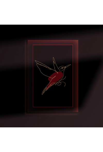 300dpi Wall Minimal Uçan Kuş Tablosu - Yüksek Kaliteli Baskılı Poster - Çerçevesiz