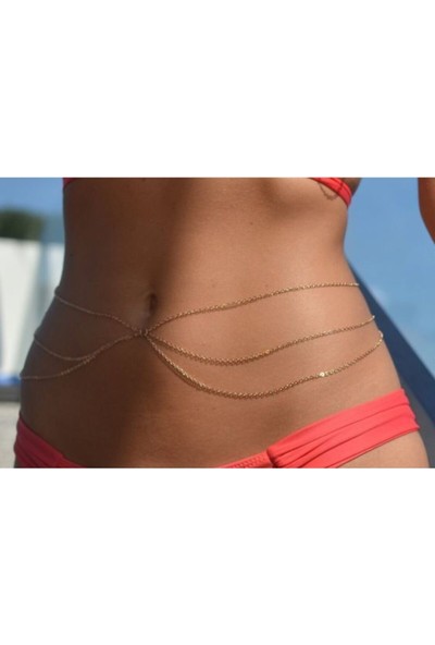 Takıconcept Özel Tasarım Bel Zinciri Altın Renk