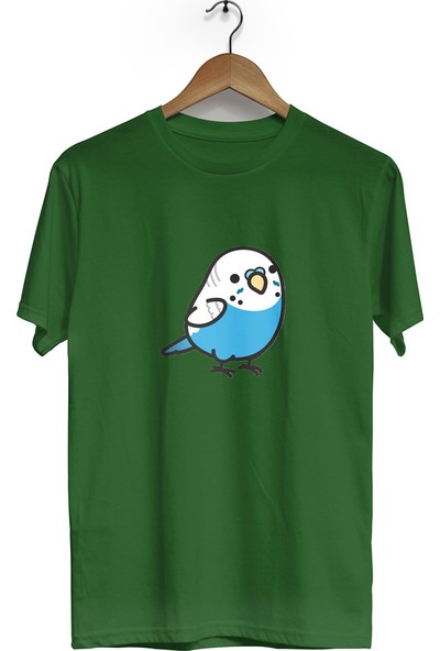 Hero Tasarım Muhabbet Kuşu Bisiklet Yaka Kısa Kollu Tişört BLL2328