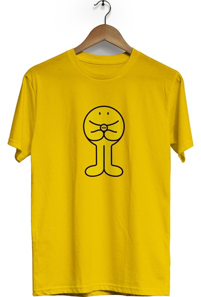 Hero Tasarım Emoji Bisiklet Yaka Kısa Kollu Tişört BLL2588