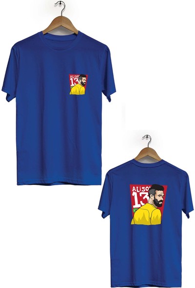 Alison Ön Arka Baskılı Bisiklet Yaka Kısa Kollu Tişört BLL1212 Alison Ön Arka Baskılı Bisiklet Yaka Kısa Kollu Tişört BLL1212