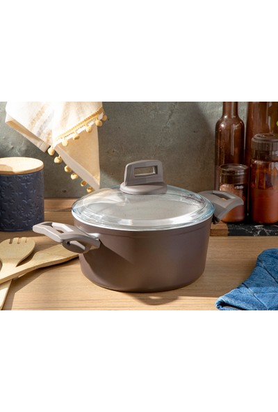 English Home Alure Granit Derin Tencere 24 cm Kahve English Home Alure Granit Derin Tencere 24 cm Kahve
