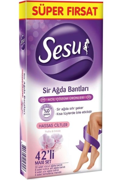 Sesu Bandı Maxi Set Hassas Ciltler Sir Ağda 42 'li Sesu Bandı Maxi Set Hassas Ciltler Sir Ağda 42 'li
