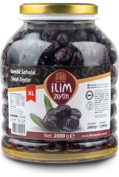 İlim Zeytincilik Gemlik Siyah Zeytin XL 2 kg İlim Zeytincilik Gemlik Siyah Zeytin XL 2 kg