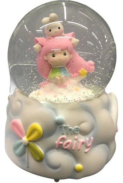 Xnews Işıklı Tavşanlı Kız Tasarımlı Müzikli Cam Kar Küresi