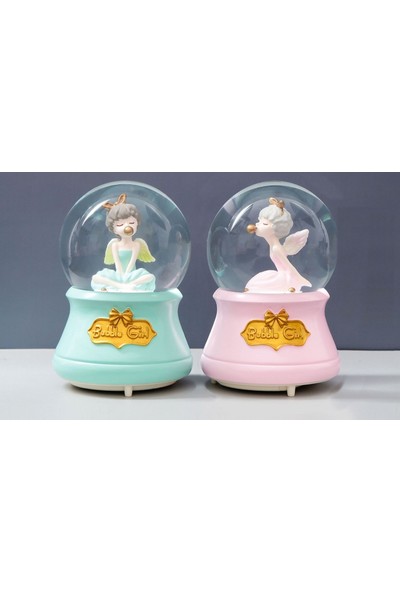 Xnews Kar Püskürtmeli Sakız Patlatan Kız Tasarımlı Kar Küresi