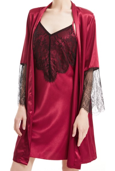 Catteo 2 Parça Ipek Gecelik Sling Bayan Gecelik Takımı - Bordo/m (Yurt Dışından) Catteo 2 Parça Ipek Gecelik Sling Bayan Gecelik Takımı - Bordo/m (Yurt Dışından)