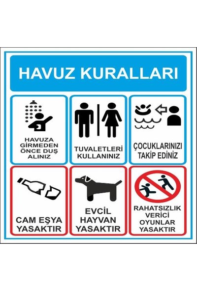 3M 25X35 Pvc Havuz Kuralları