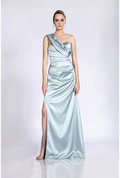 Maxxe Tek Omuz Saten Elbise