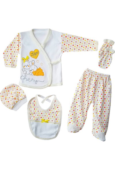 Webombinoo Lüks Penye Tavşanlı 5'li Zıbın Set