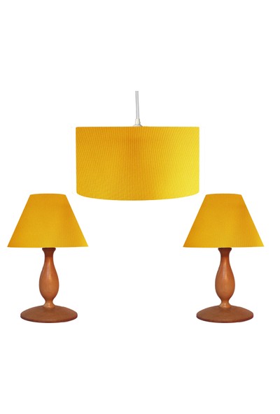 Merve Abajur/Naturel Ayaklı Yatak Odası Set