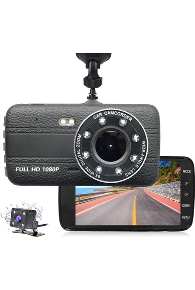 Novatek 4 inç IPS Ekran NT88D 8 LED Çift Yön Türkçe FullHD Araç Kamera Novatek 4 inç IPS Ekran NT88D 8 LED Çift Yön Türkçe FullHD Araç Kamera